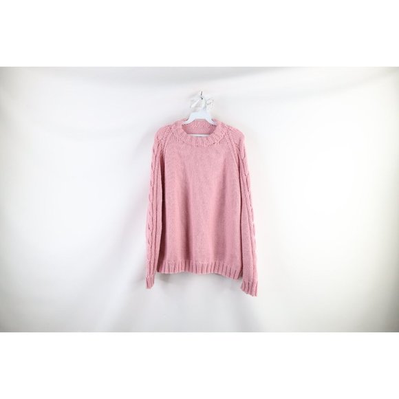 Vintage | Sweaters | Vintage 7s Streetwear Womens Xl Blank Chunky Cable ...